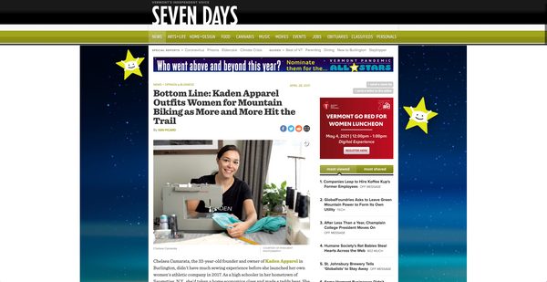 Kaden Featured in Seven Days Newspaper’s ‘Bottom Line’ Business Sectio ...